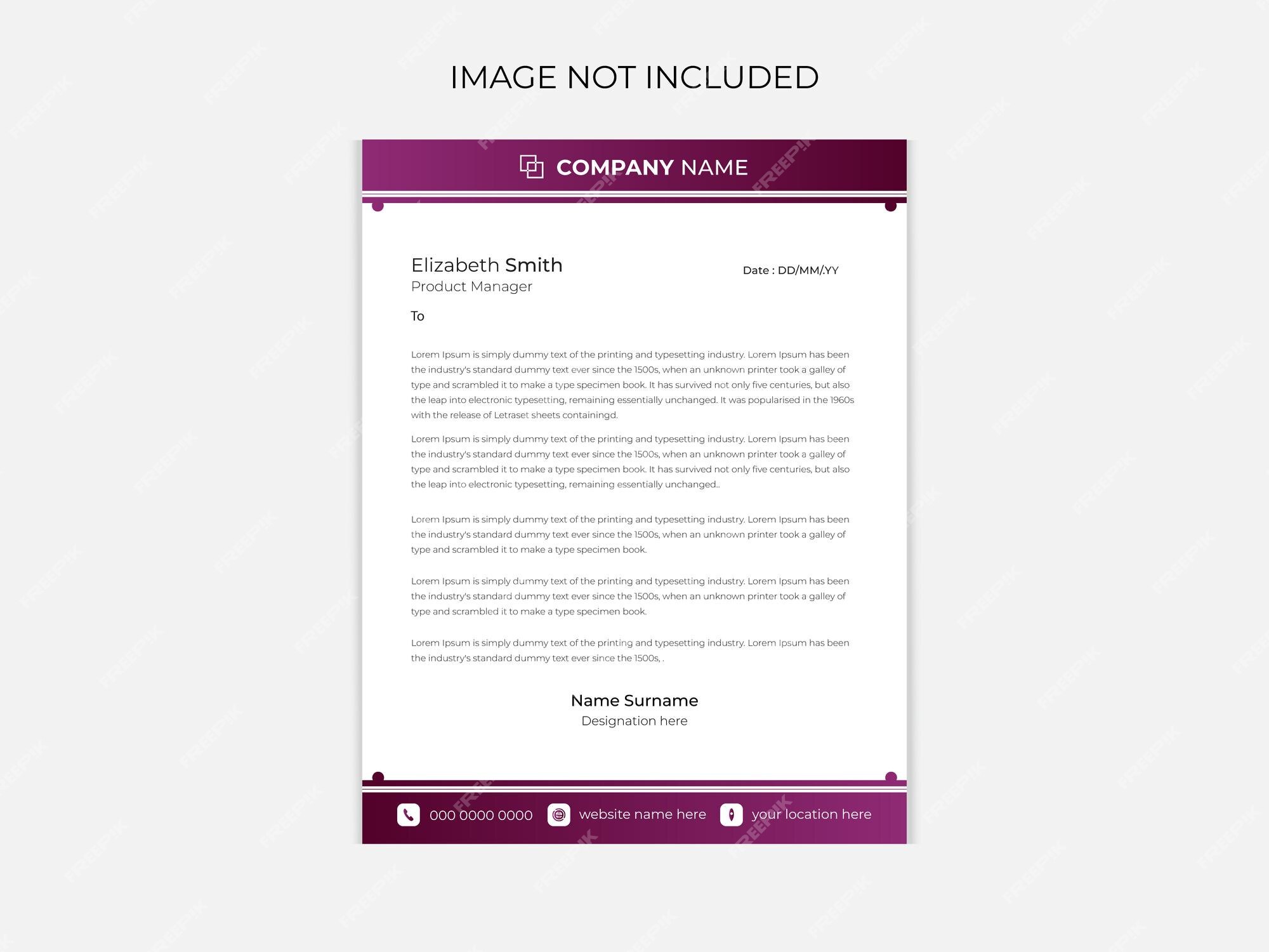 Premium Vector | A simple letterhead template Premium Vector | A simple letterhead template