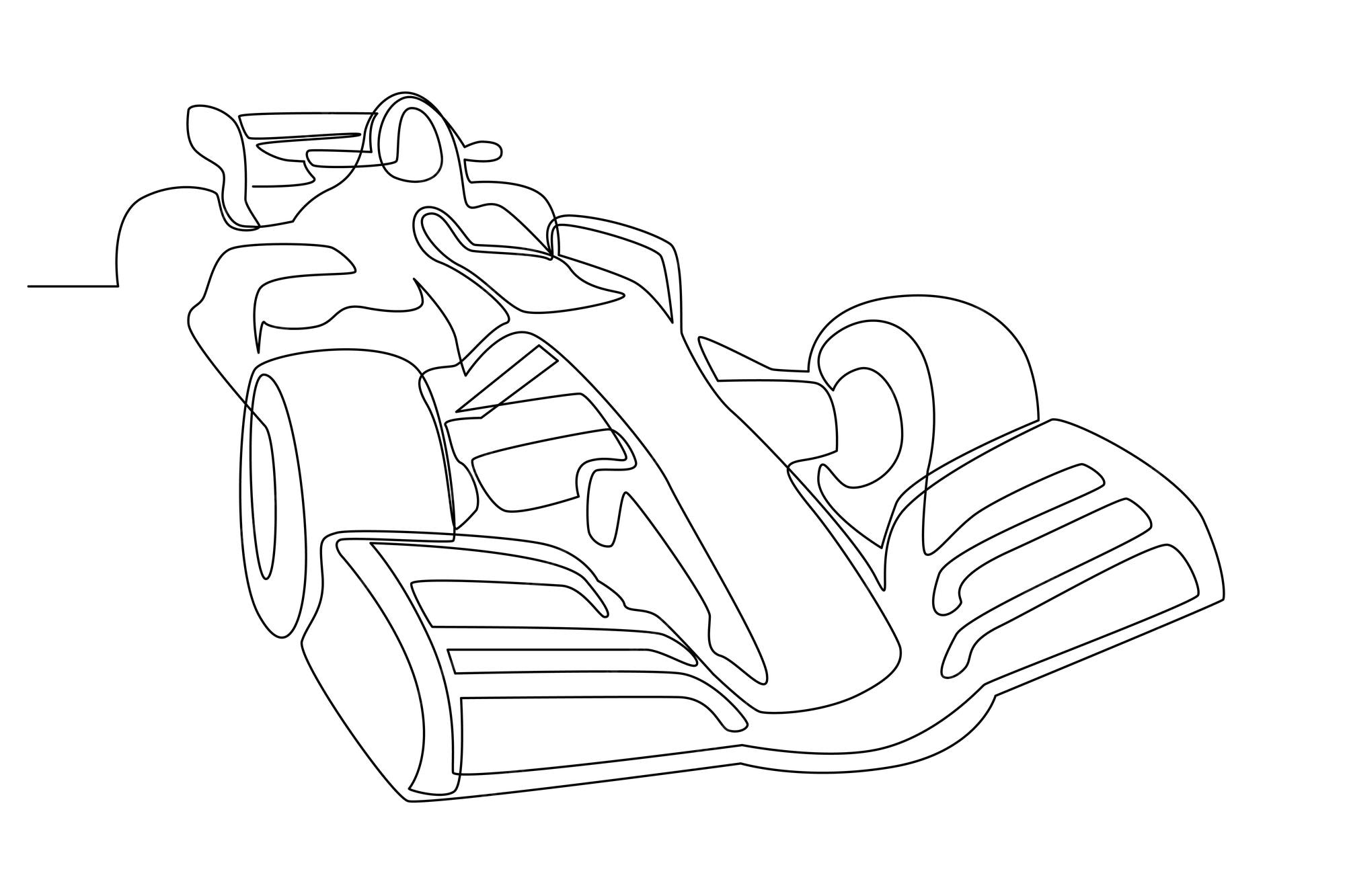 Premium Vector Simple Line Of Car Racing Vector One Line Concept Of Car Racing Drawing And