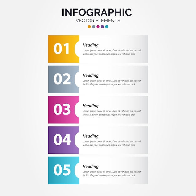 Premium Vector | Simple stylish 5 Vertical Infographic template Premium Vector | Simple stylish 5 Vertical Infographic template