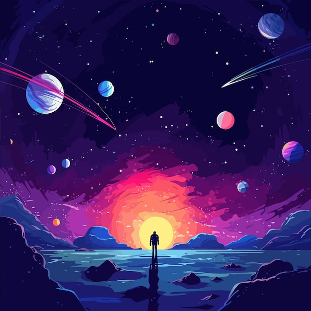 Premium Vector | Simple vector space themed background Premium Vector | Simple vector space themed background