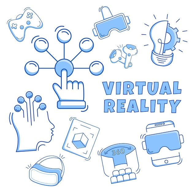Premium Vector | Simple Virtual Reality Icon Set Premium Vector | Simple Virtual Reality Icon Set