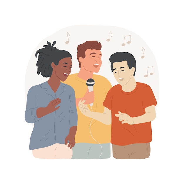 Premium Vector | Singing isolated cartoon vector illustration Premium Vector | Singing isolated cartoon vector illustration