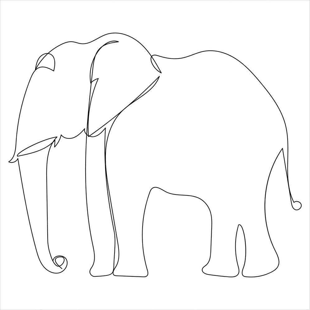 Premium Vector | Single line continuous drawing of elephant and concept ... Premium Vector | Single line continuous drawing of elephant and concept ...