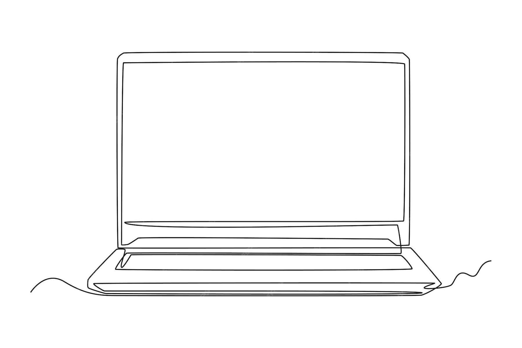 Premium Vector | Single one line drawing laptop for coding Programming code concept Continuous ...