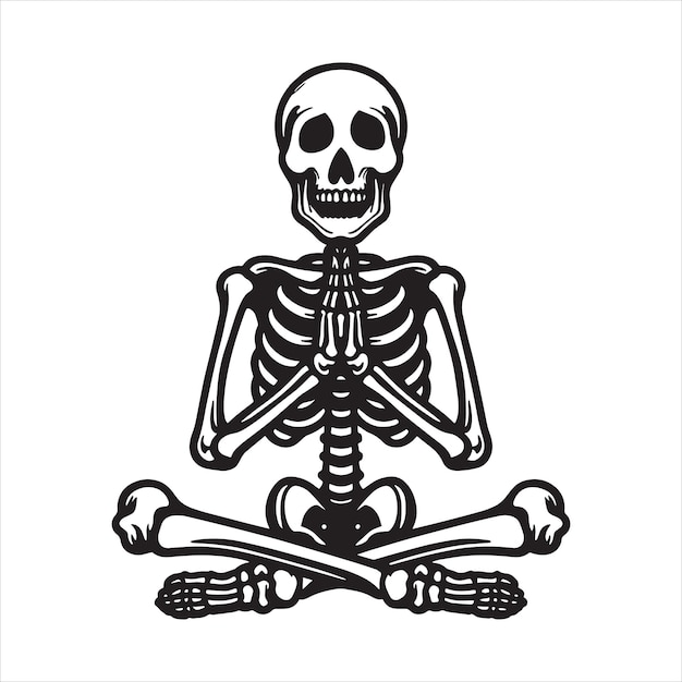 Skeleton Praying Svg Premium Ai Generated Vector