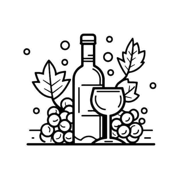 Premium Vector Sketch Hand Drawn Single Line Art Coloring Page Line Drawing Glass Day