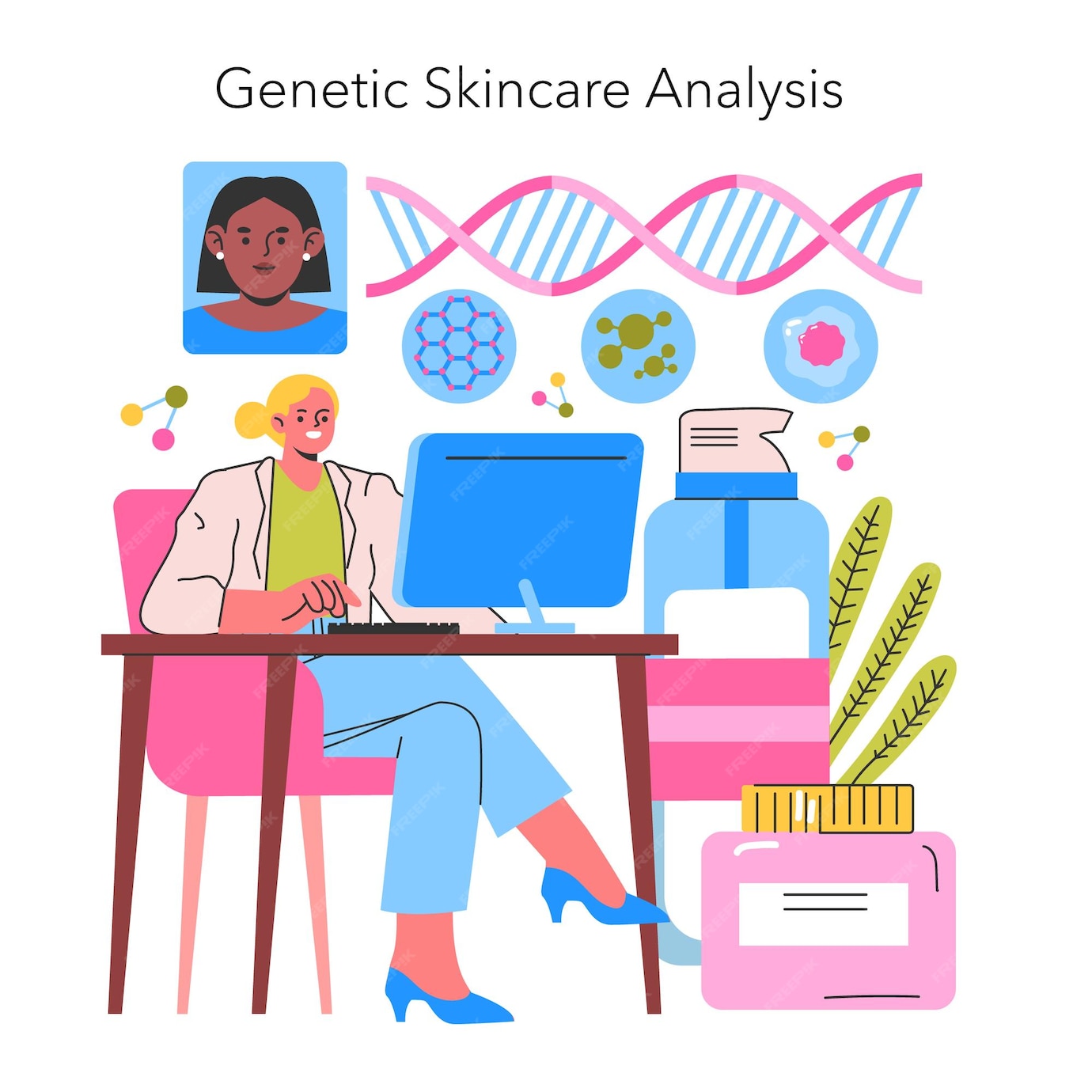 Premium Vector | Skincare innovation concept a scientist analyzing ... Premium Vector | Skincare innovation concept a scientist analyzing ...