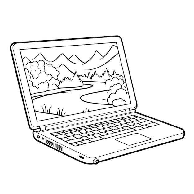 Premium Vector | Sleek laptop outline vector icon Premium Vector | Sleek laptop outline vector icon