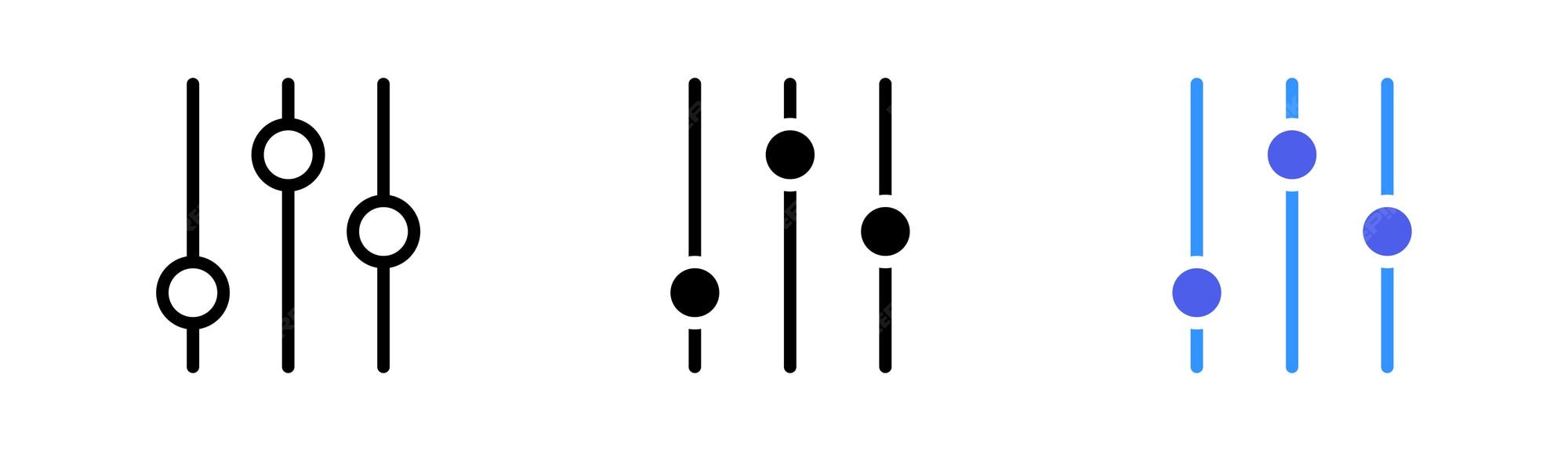 Premium Vector | Slider set icon tune control regulate adjust menu configuration list slider app ...