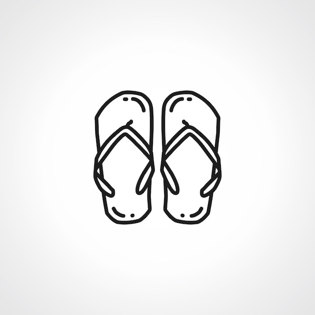 Premium Vector | Slippers line icon beach slippers outline icon Premium Vector | Slippers line icon beach slippers outline icon