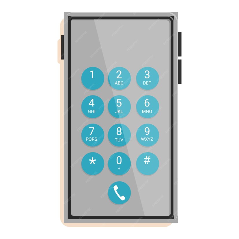 Premium Vector | Smartphone showing number keypad for dialing phone number Premium Vector | Smartphone showing number keypad for dialing phone number