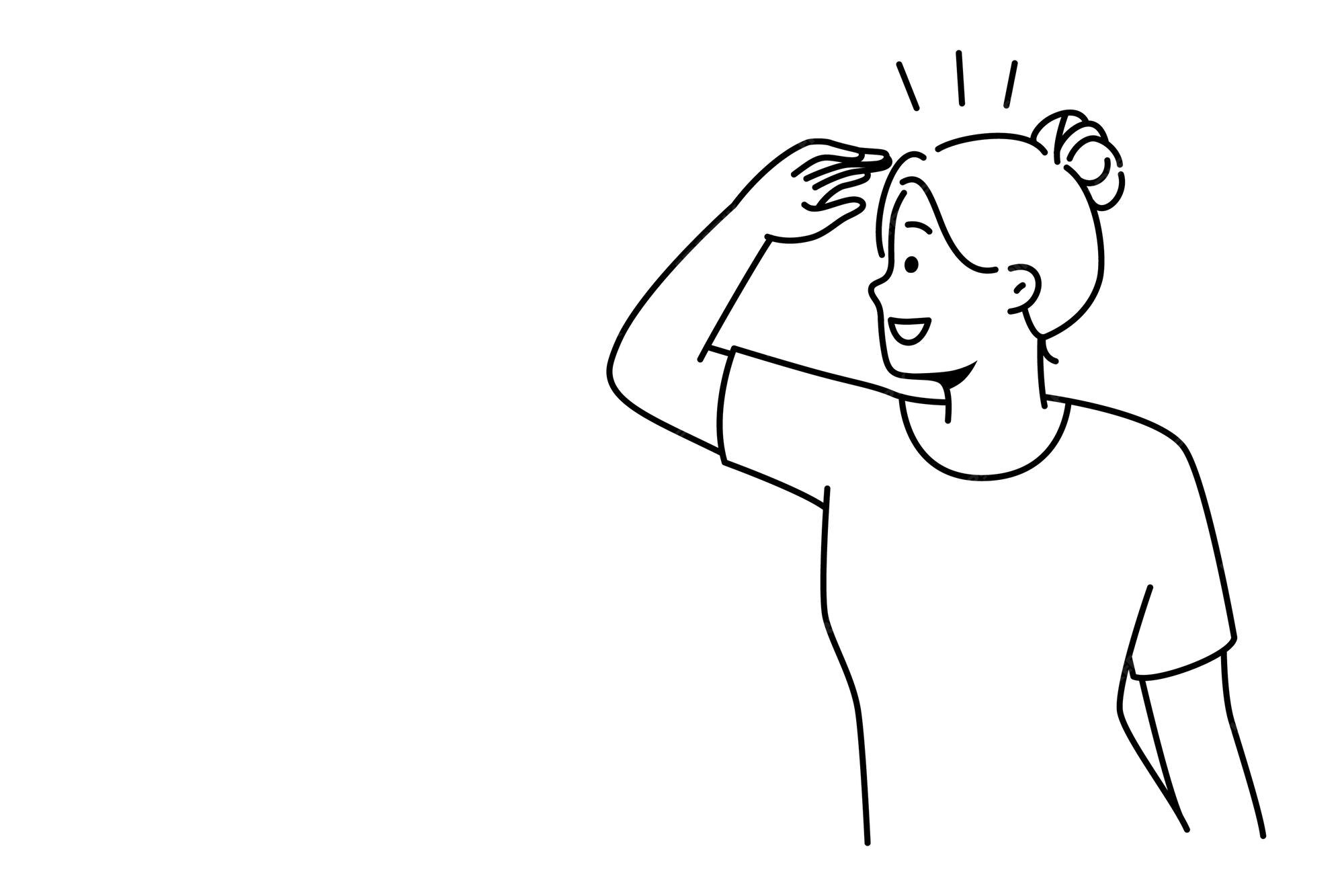 Premium Vector | Smiling looking for bright future Premium Vector | Smiling looking for bright future