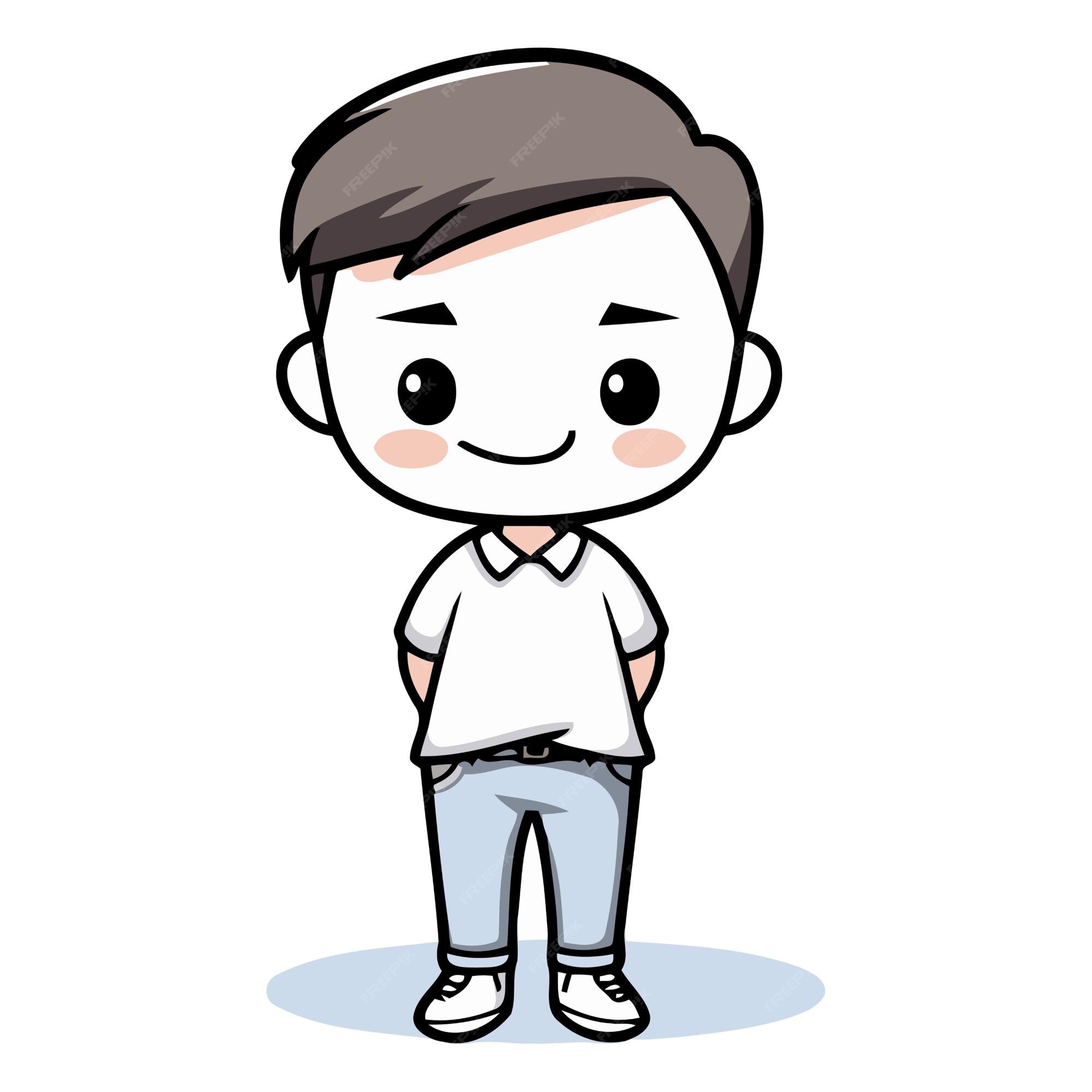 Premium Vector Smiling Young Man Cartoon Vector Illustrationaaa