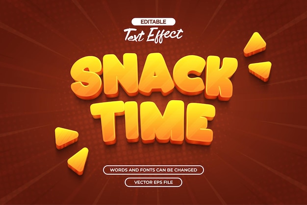 Premium Vector Snack Time Editable Vector Text Effect