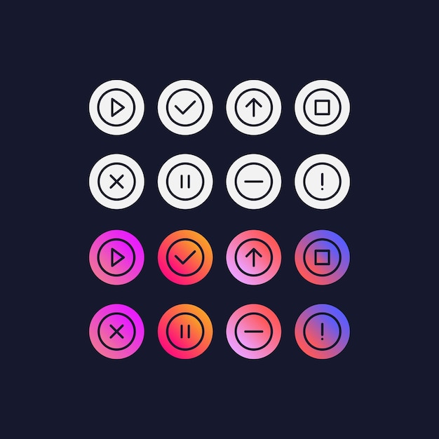 Premium Vector | Social and arrow button Premium Vector | Social and arrow button