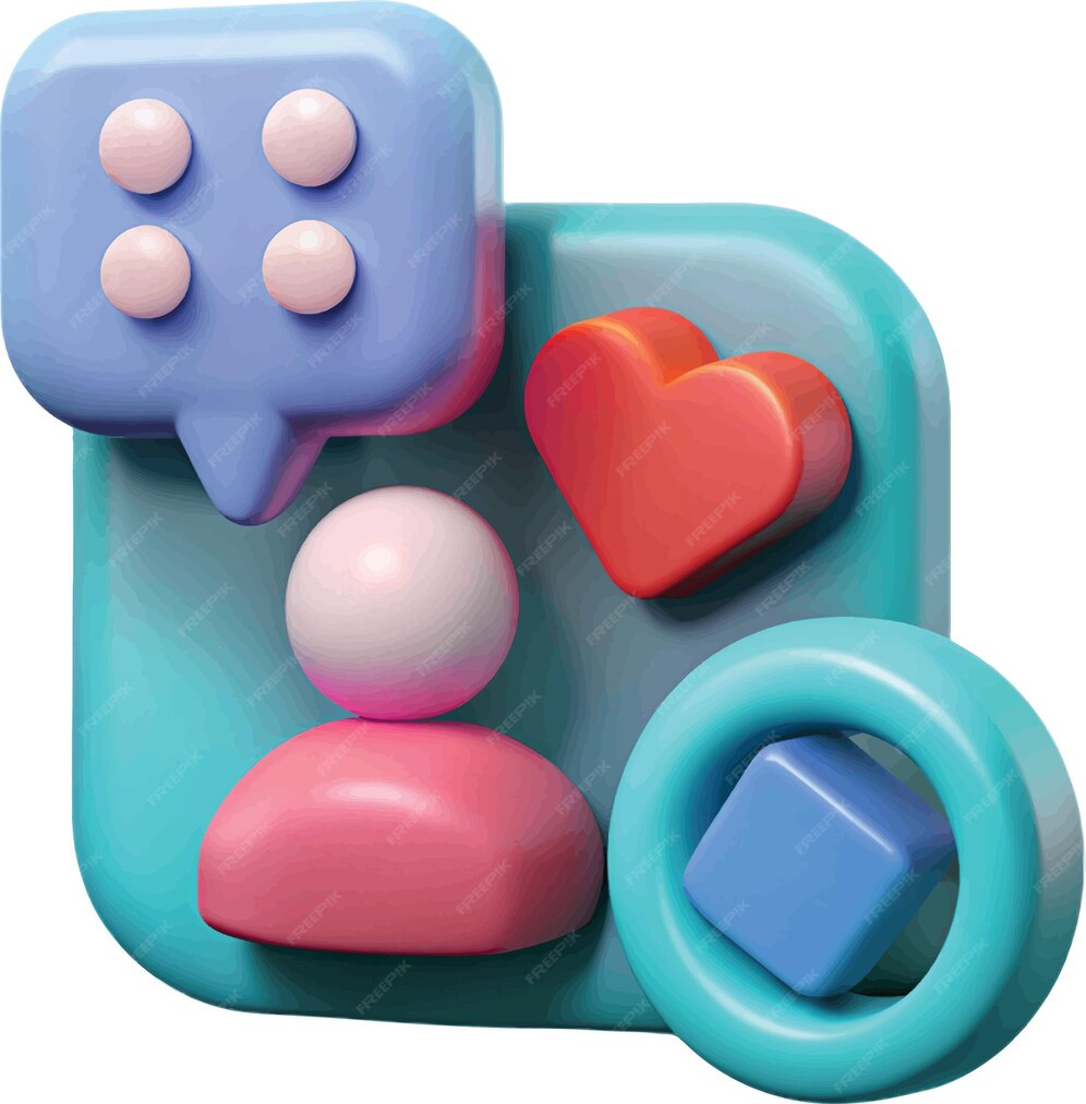Premium Vector Social Media 3d Icon