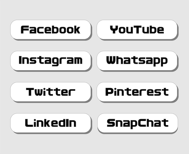 Premium Vector | Social media buttons in vector form Premium Vector | Social media buttons in vector form
