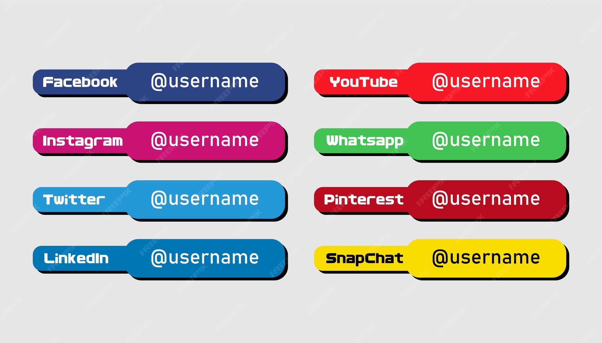 Premium Vector | Social media buttons in vector form Premium Vector | Social media buttons in vector form