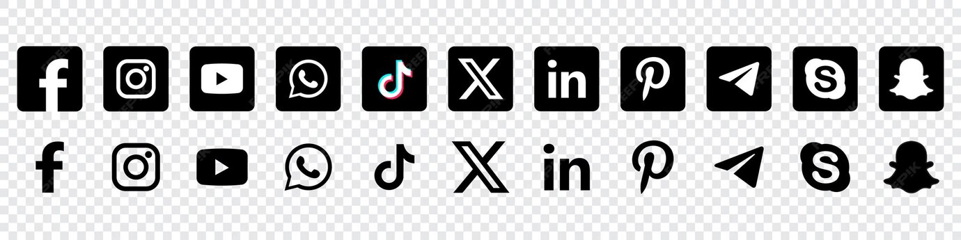 Premium Vector | Social media icons black colored social media logotype ... Premium Vector | Social media icons black colored social media logotype ...