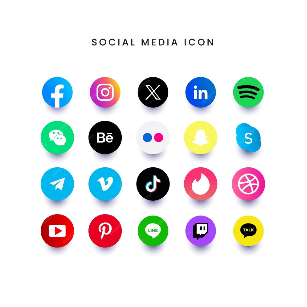 Premium Vector | Social media icons vector set Premium Vector | Social media icons vector set