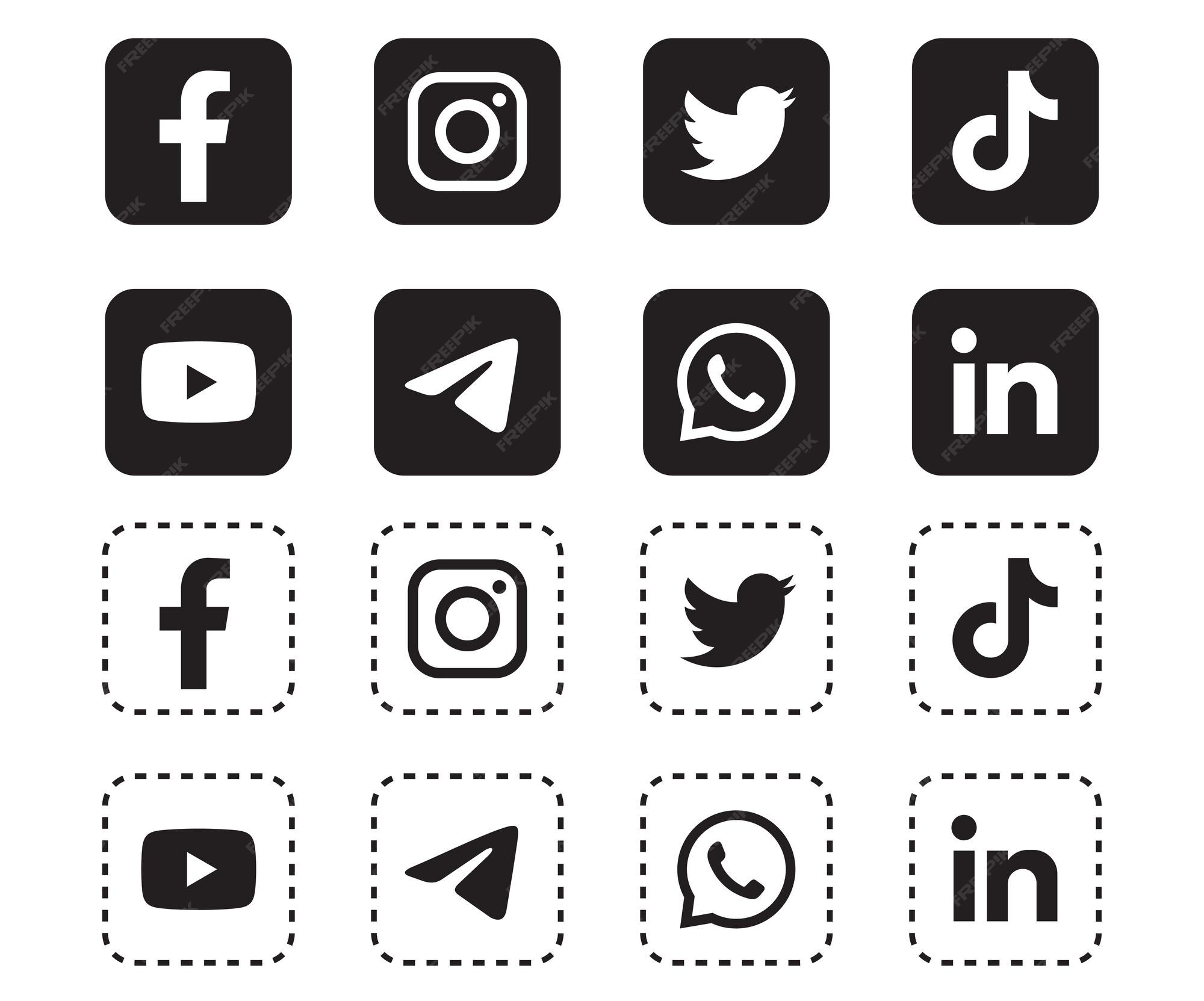 Premium Vector | Social media icons Premium Vector | Social media icons