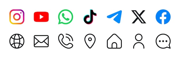 Premium Vector | Social Media Logo Icon Set Premium Vector | Social Media Logo Icon Set