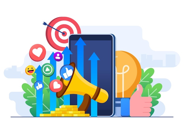 Premium Vector | Social media marketing strategy Premium Vector | Social media marketing strategy