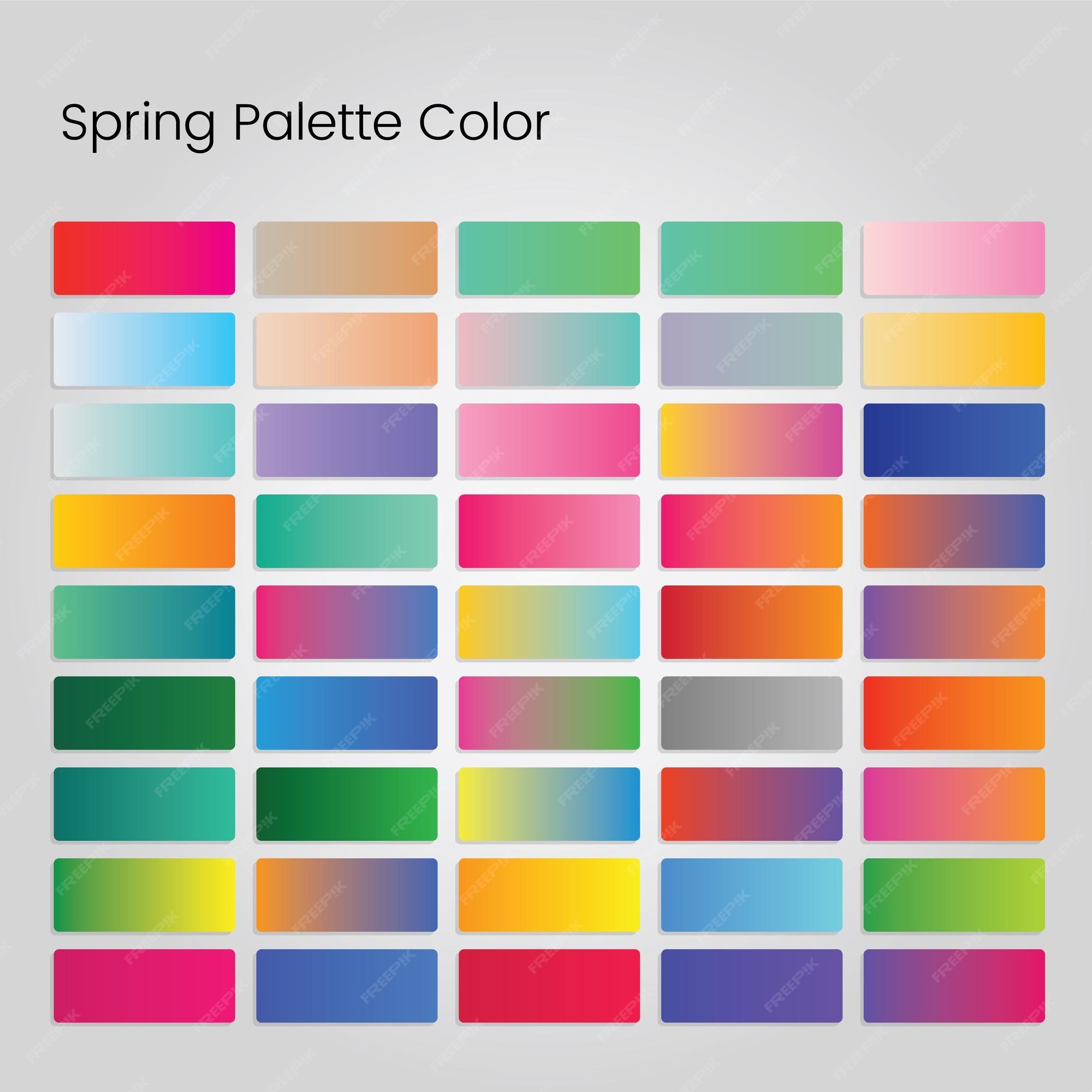 Premium Vector | Soft spring colors gradients palette big set vector Premium Vector | Soft spring colors gradients palette big set vector