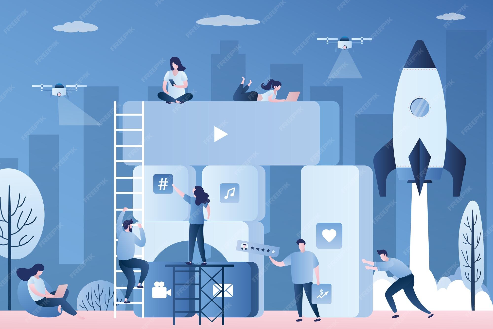 Premium Vector | Software or app development frontend and backend ...