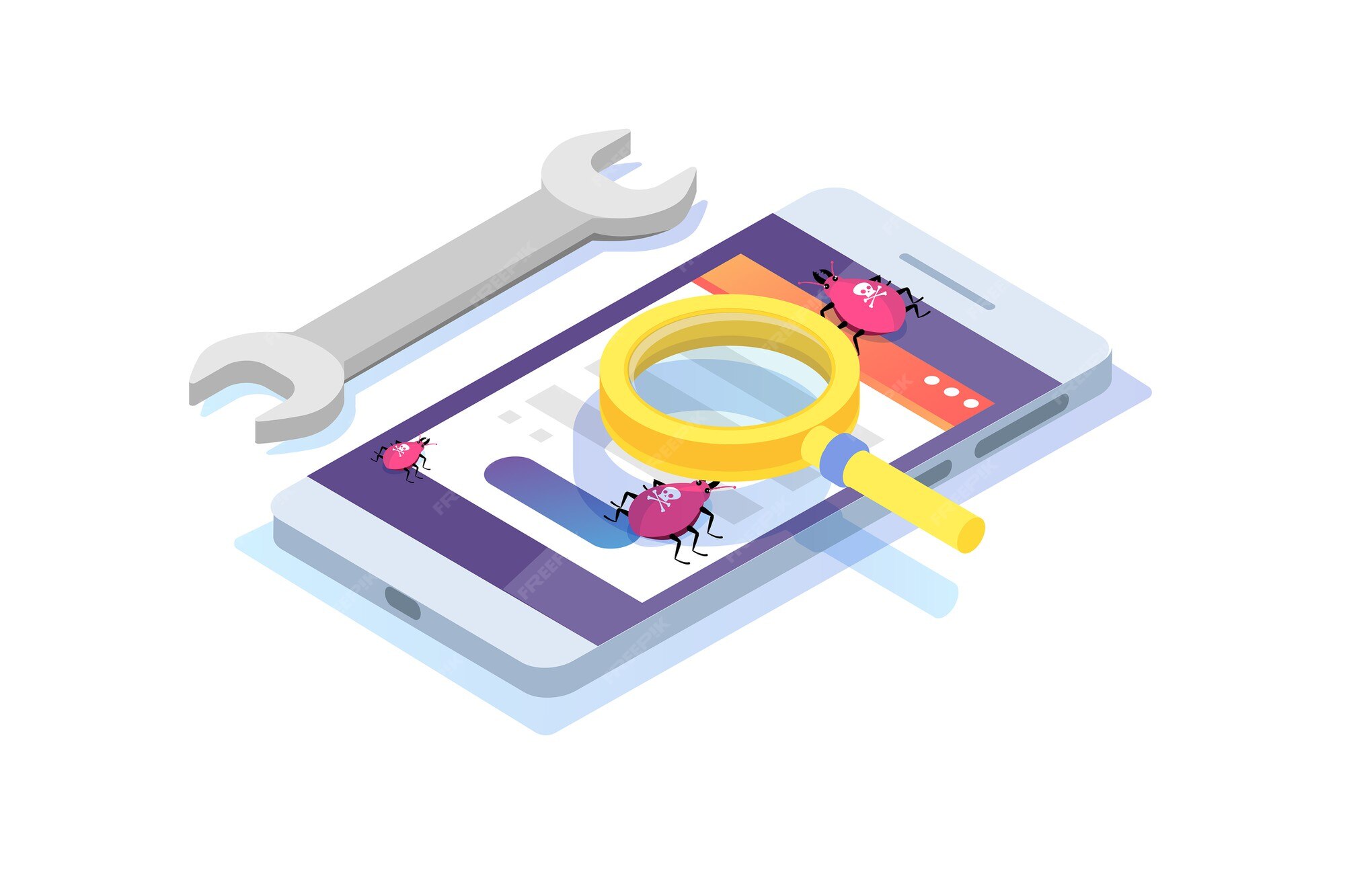 Premium Vector Software Or Application Testing Isometric Concept Debugging Development Process