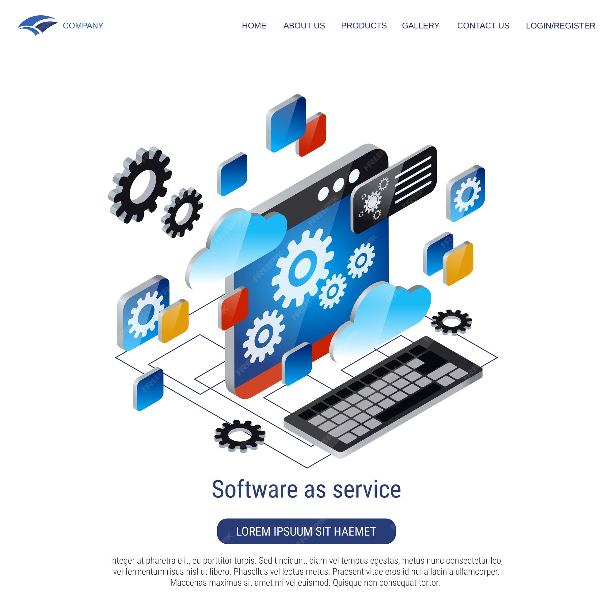 Premium Vector Software As Service Cloud Application 3d Isometric