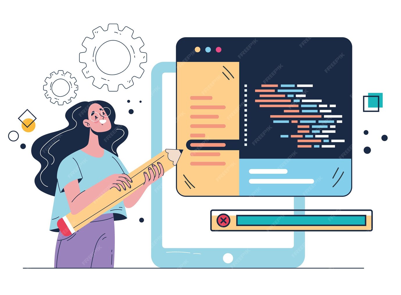 Premium Vector | Software code program business developer code web site ...