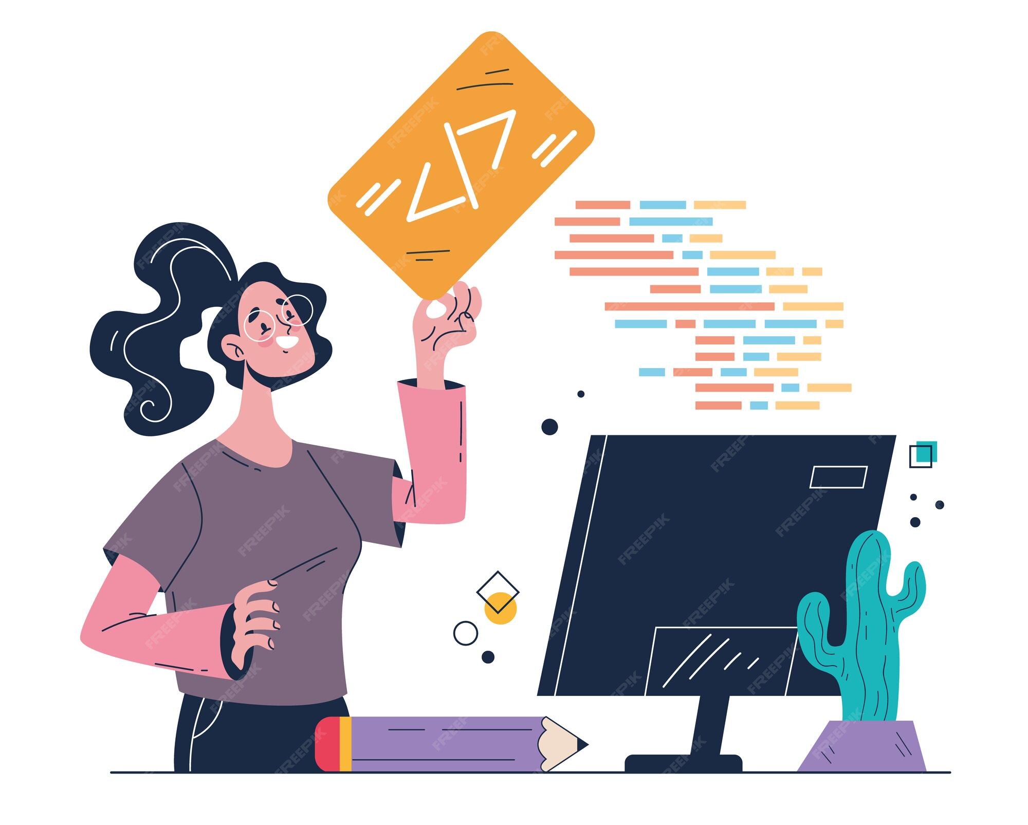 Premium Vector Software Code Program Business Developer Code Web Site