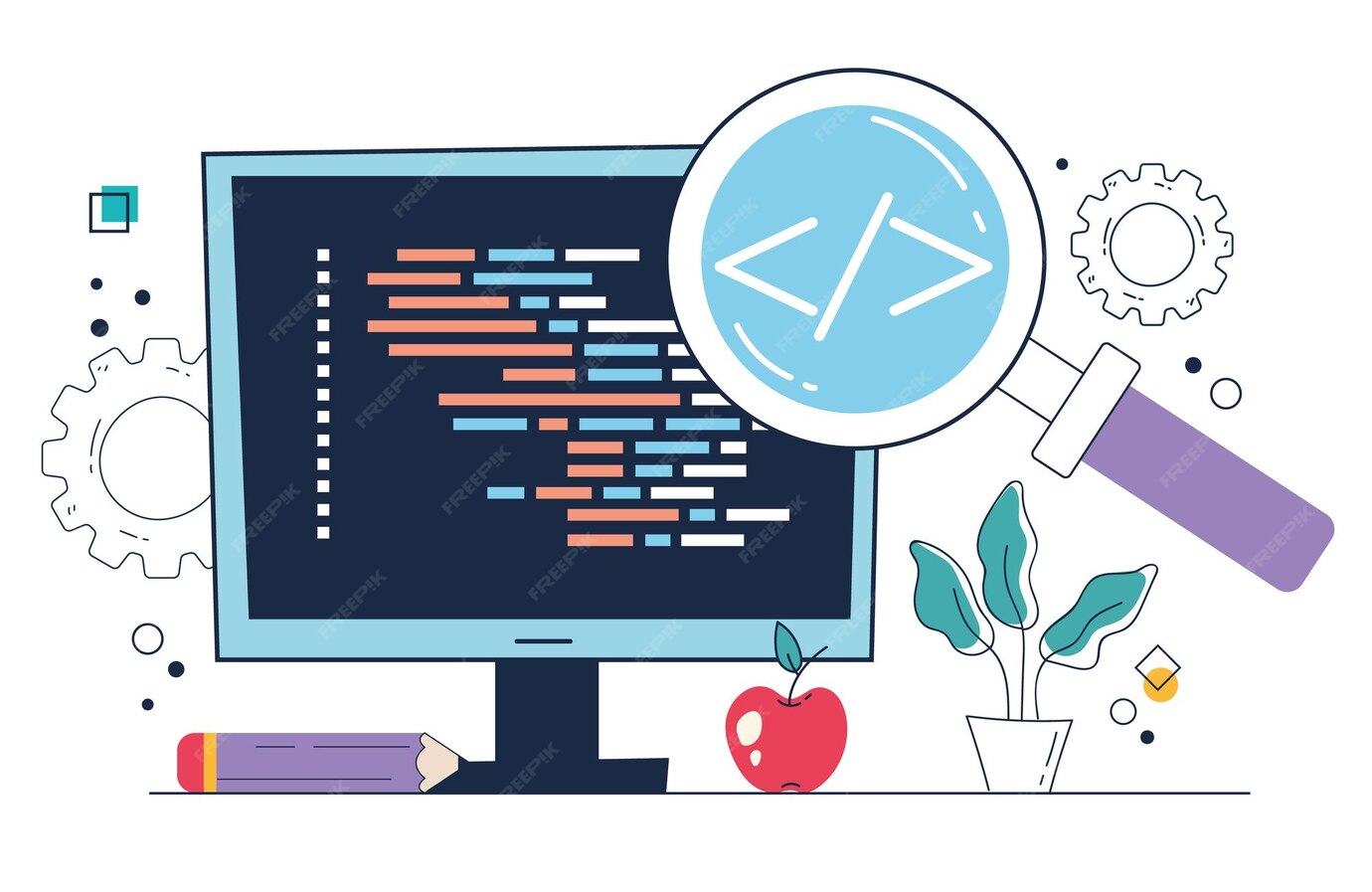 Premium Vector | Software code program business developer code web site teamwork abstract ...