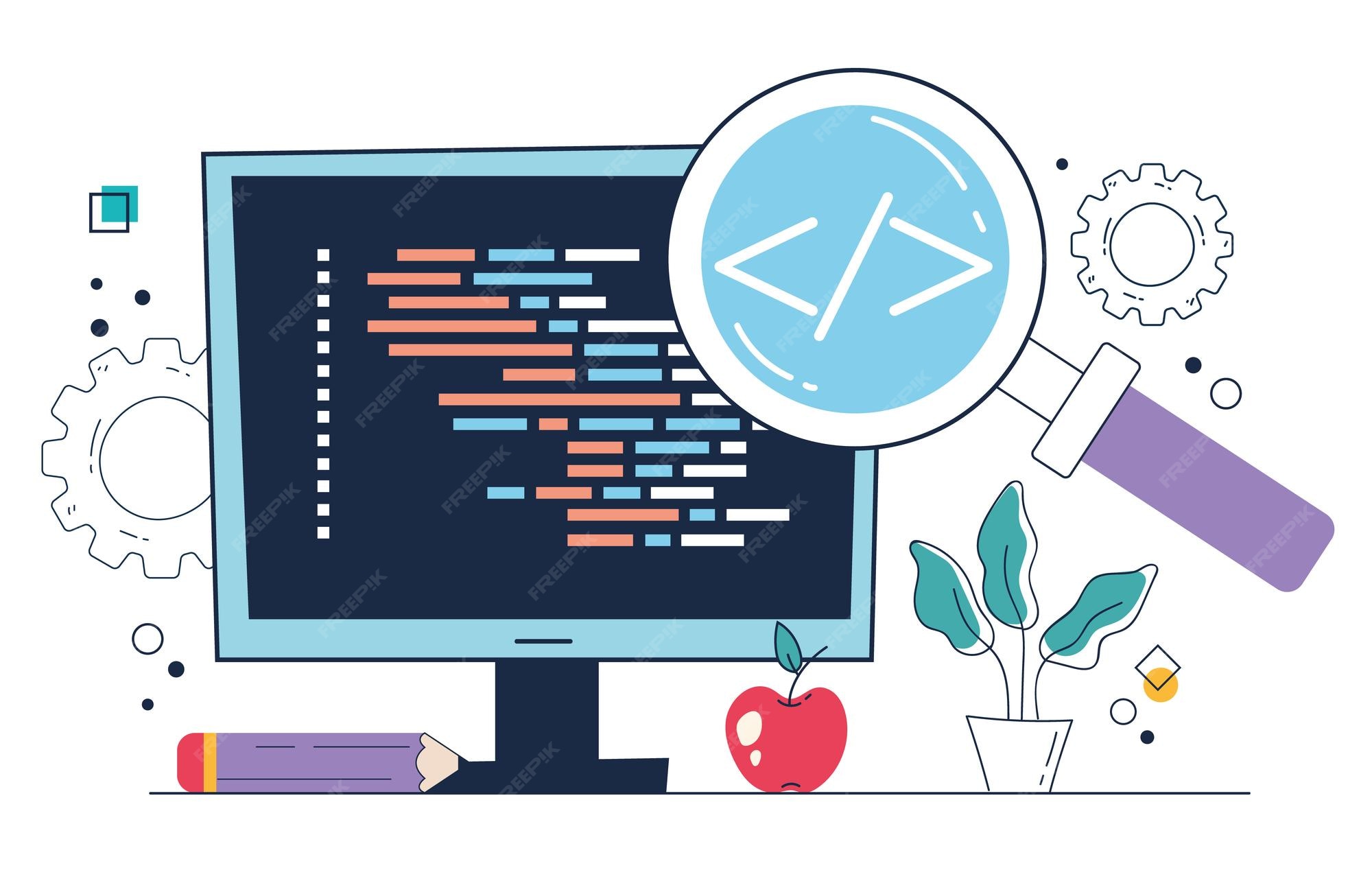 Premium Vector | Software code program business developer code web site teamwork abstract ...