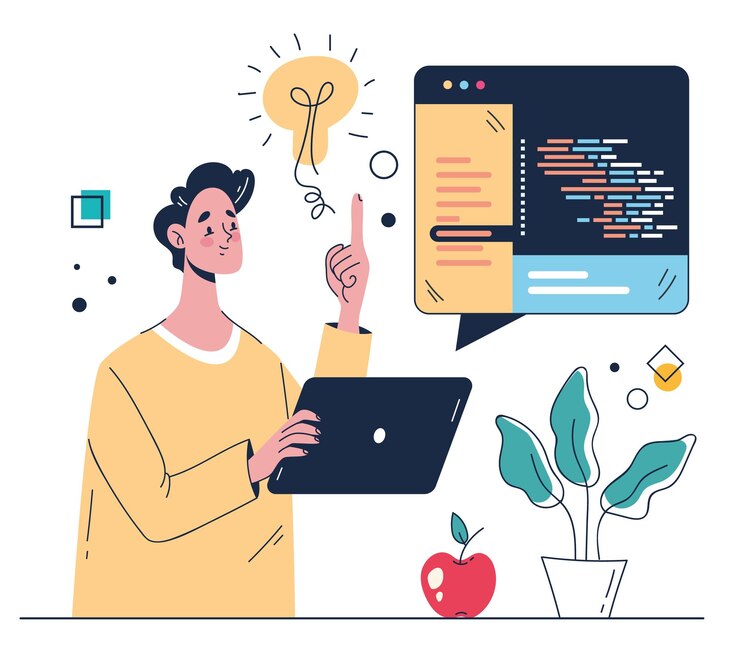 Premium Vector | Software code program business developer code web site ...