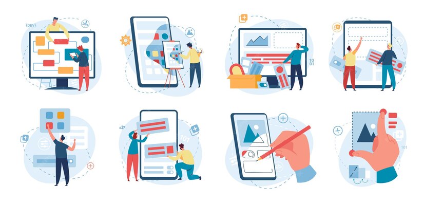 Premium Vector | Software developers and programmers at work, coding and programming concept ...