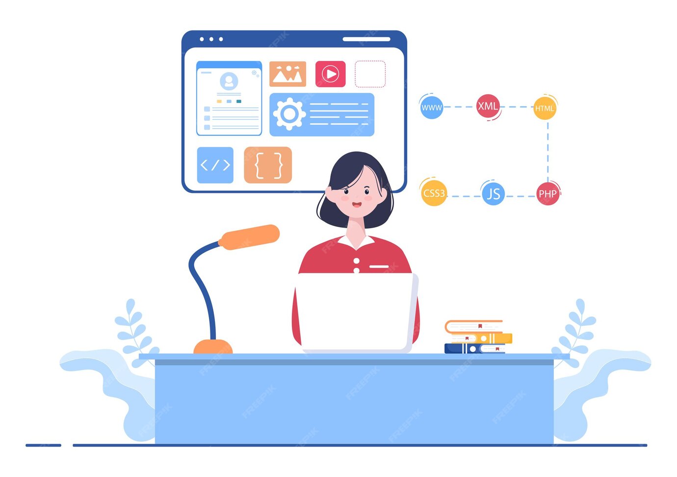 Premium Vector | Software development and programming code on computer vector illustration for ...