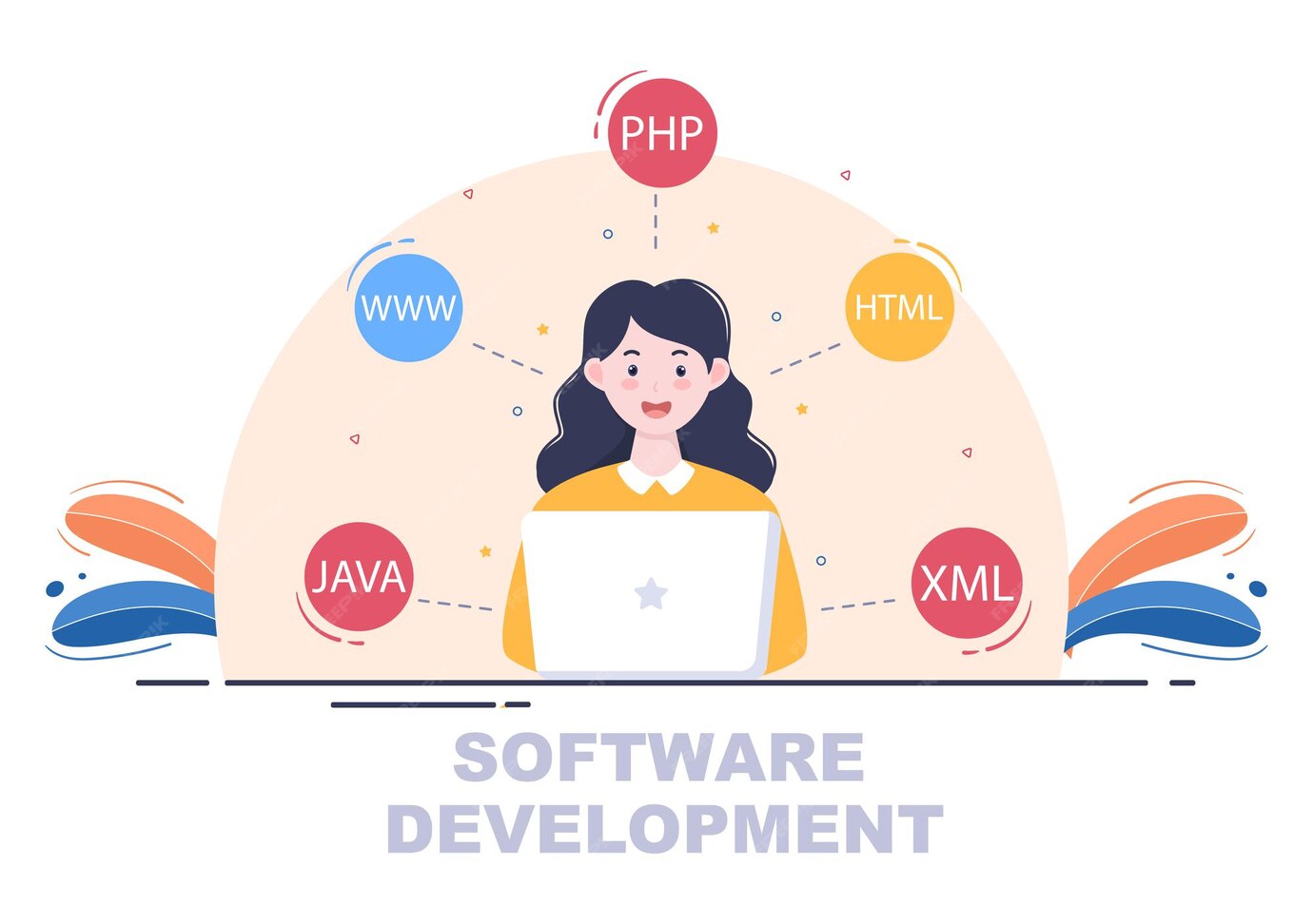 Premium Vector | Software development and programming code on computer vector illustration for ...