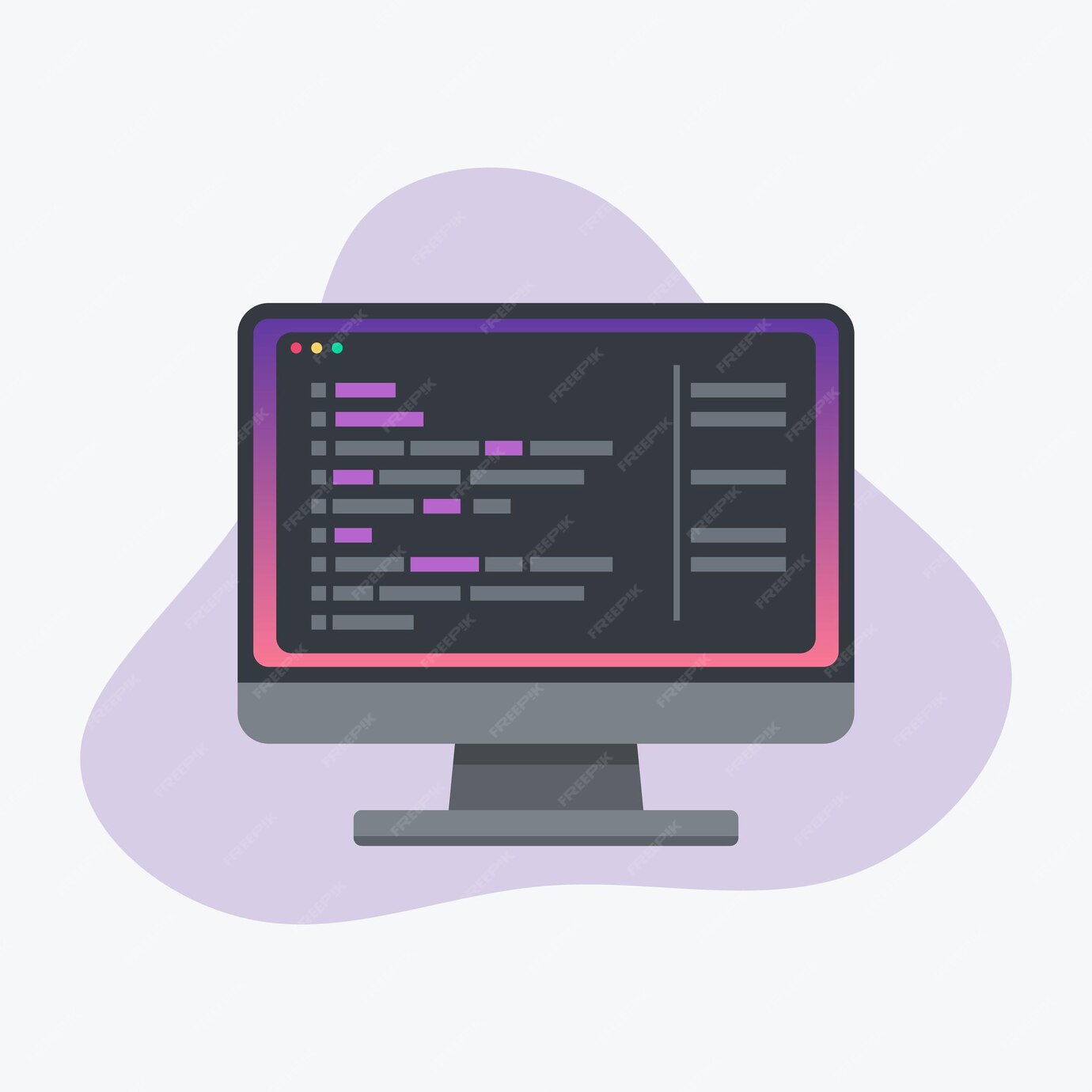 Premium Vector | Software development programming coding on computer ...