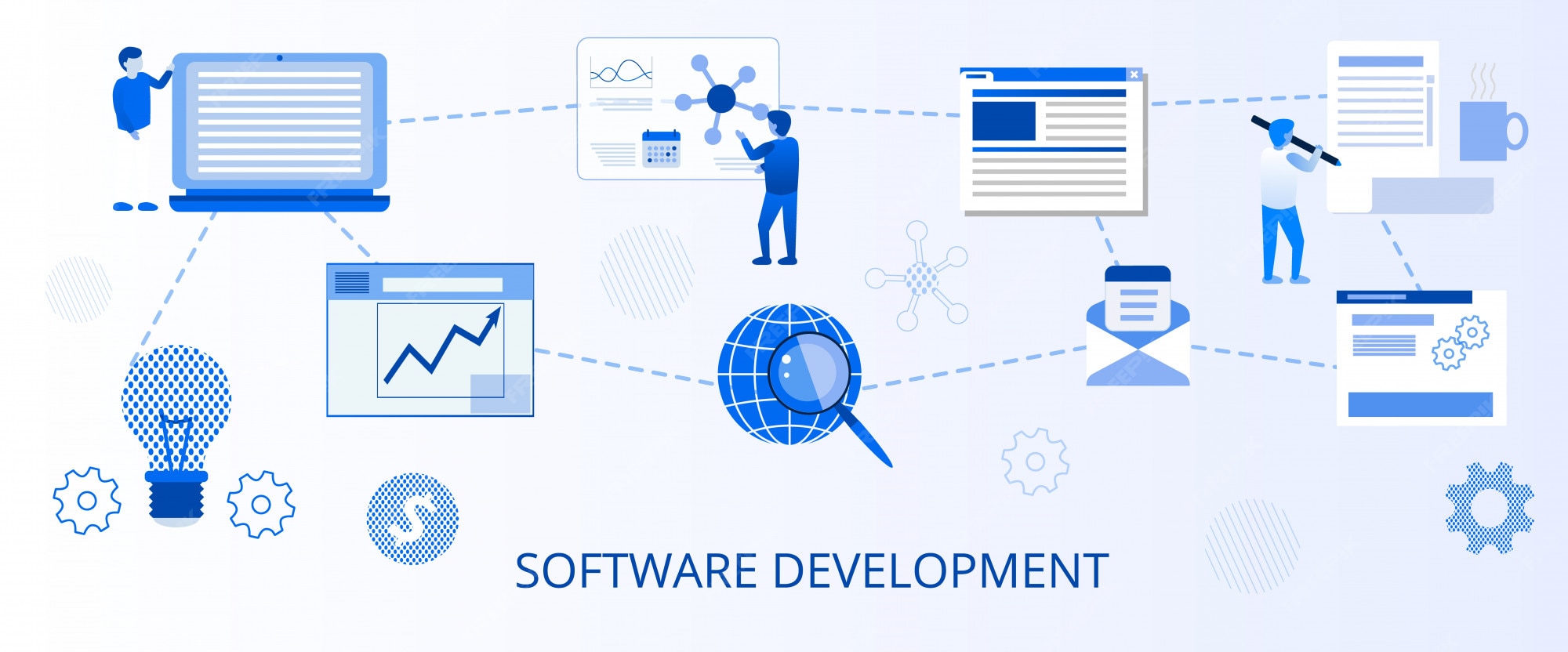 Premium Vector | Software development programming coding homepage