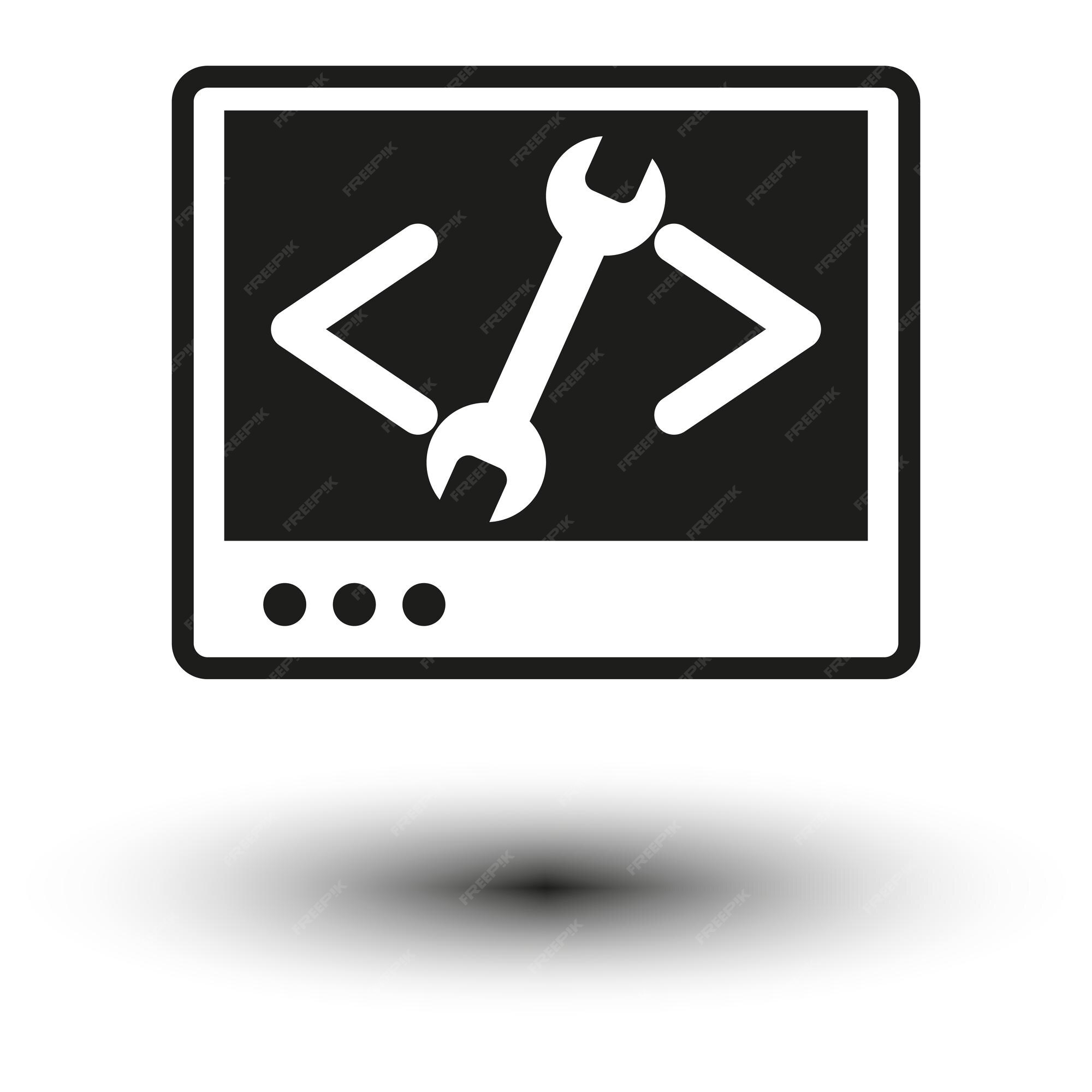 Premium Vector Software Development And Programming Icon Coding Tools On Screen Web Development