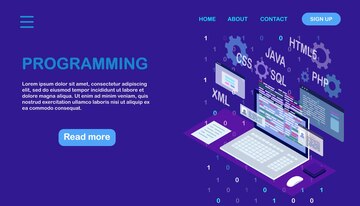 Premium Vector | Software development, programming language, coding ...