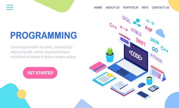 Premium Vector | Software development, programming language, coding ...