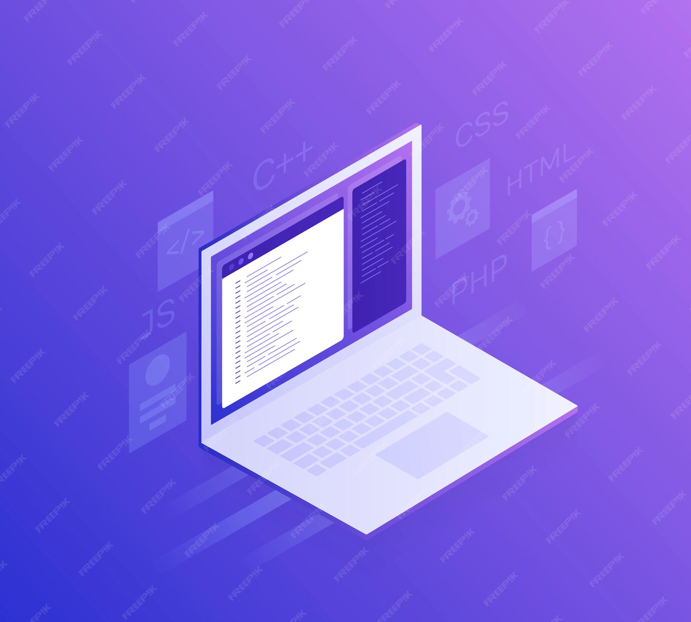 Premium Vector | Software development and programming, program code on ...