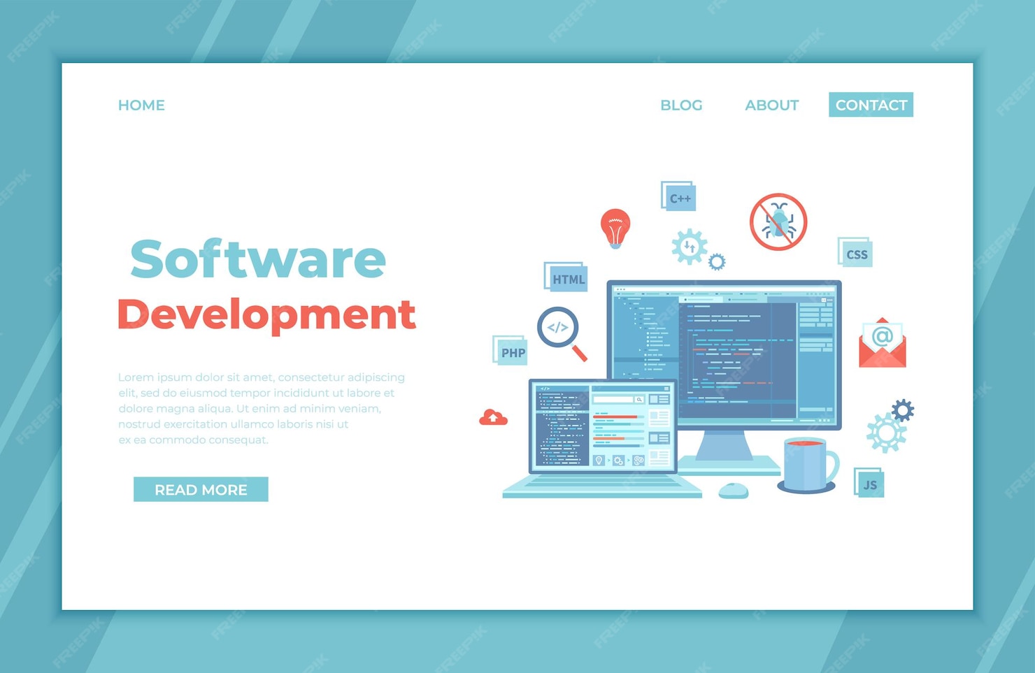 Premium Vector | Software development and programming. statistics, app development, data ...
