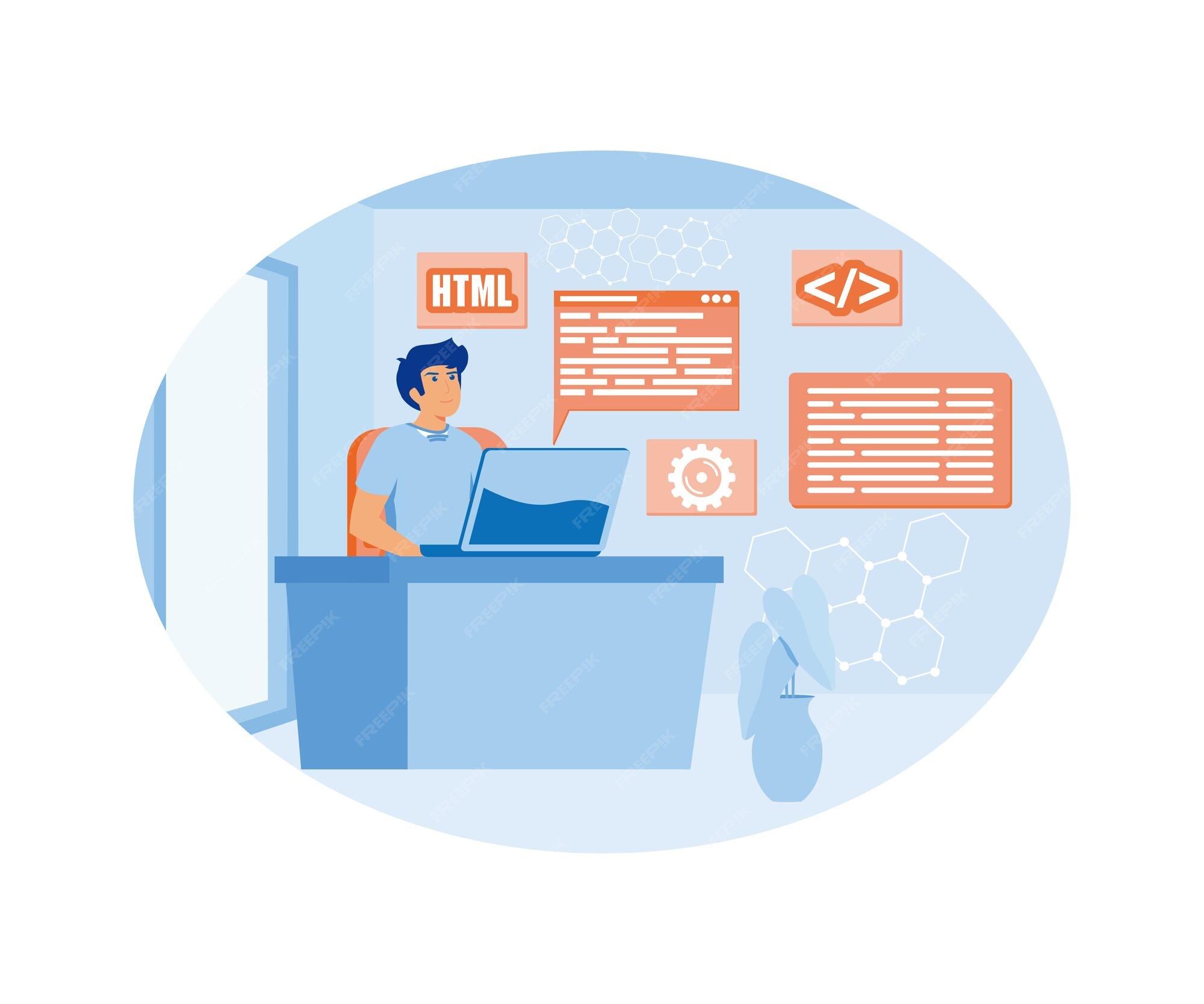 Premium Vector Software Engineer Concept Web Design And Development