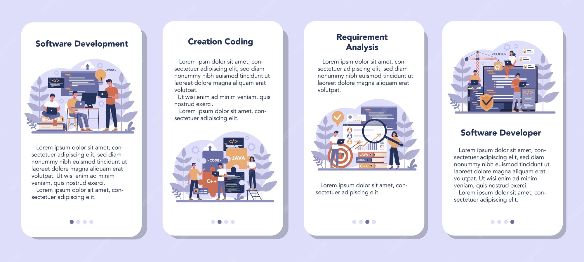 Premium Vector Software Mobile Application Banner Set Idea Of