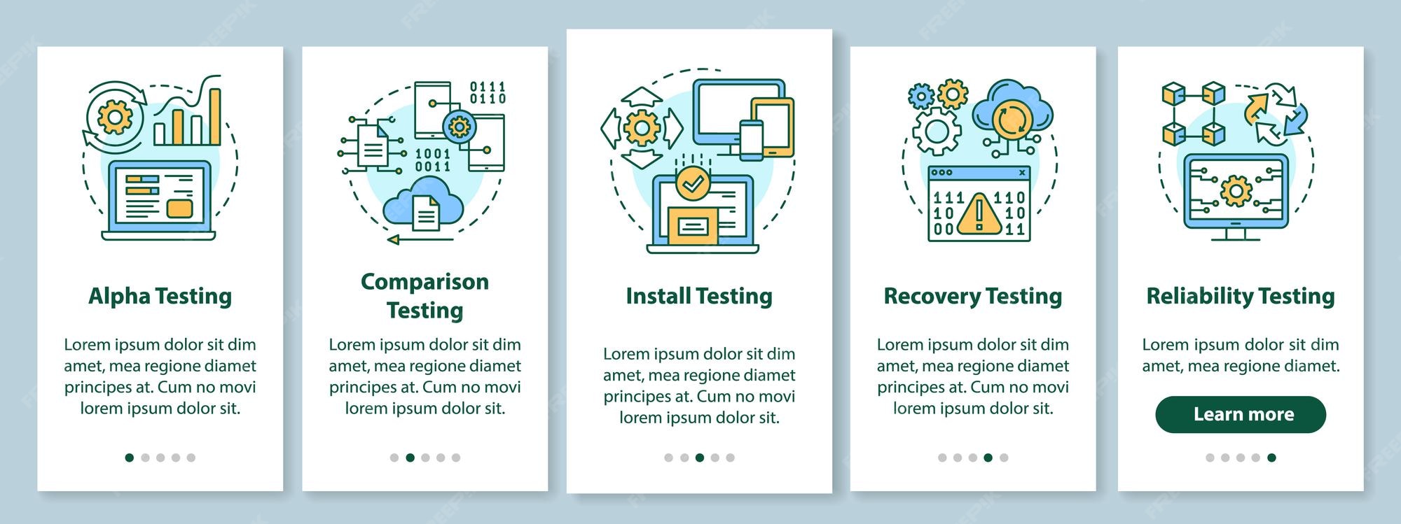 Premium Vector Software Performance Testing Onboarding Mobile App Page Screen With Linear
