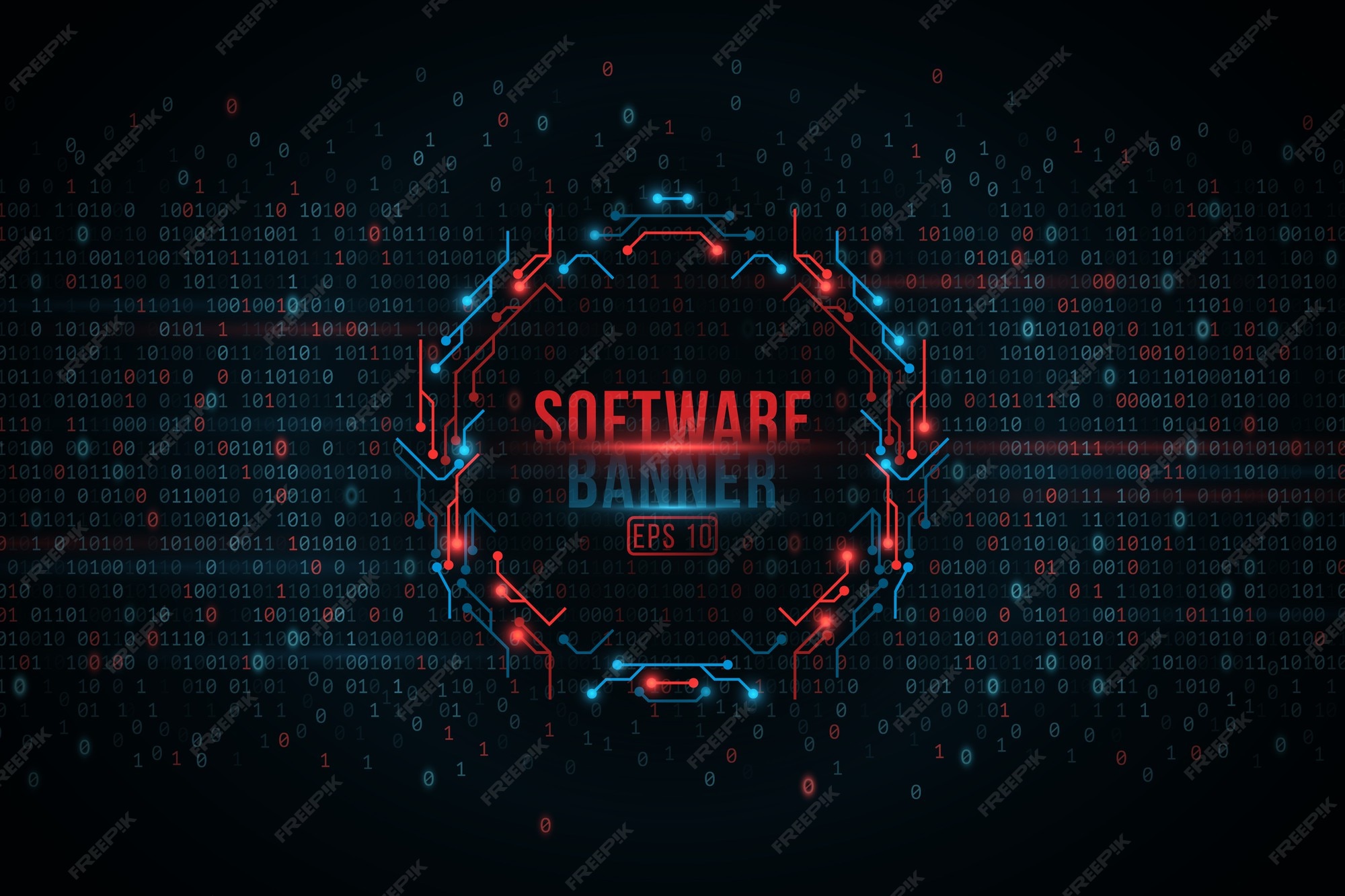 Premium Vector | Software programming binary code and computer circuit ...